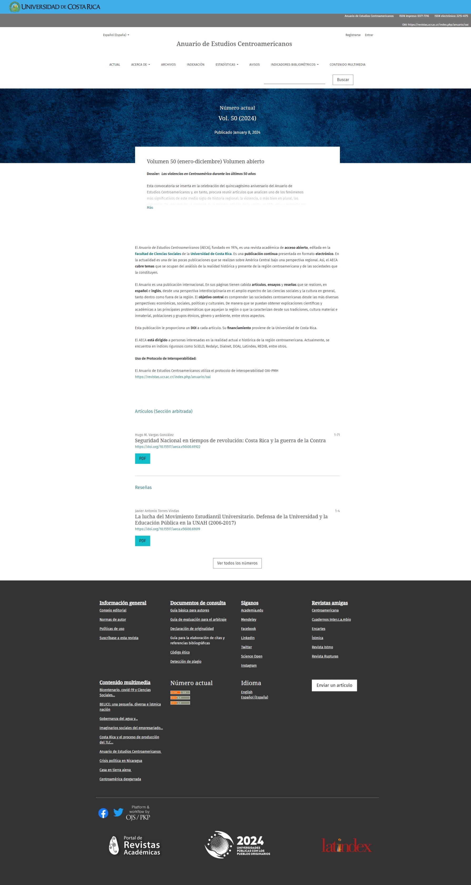 ANUARIO DE ESTUDIOS CENTROAMERICANOS | UPN